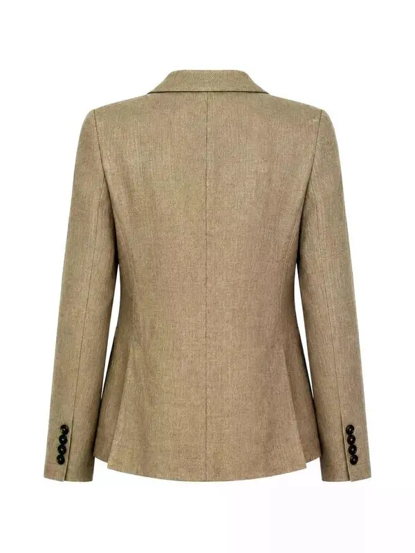 TRUE AVENUE Double-breasted Linen Blazer