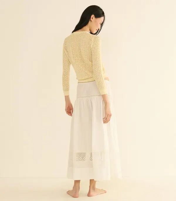 DÔEN Diane Cardigan In Pointelle
