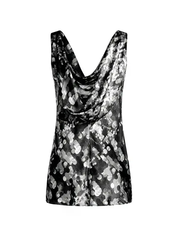 COLLINI MILANO Selena Sequin Embellished Cowl Neck Top