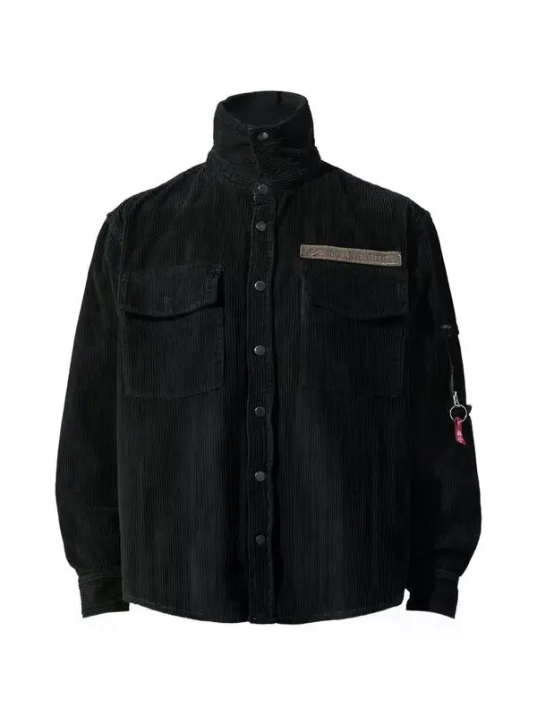 PROTOTYPES Graphic-print Corduroy Shirt - Black