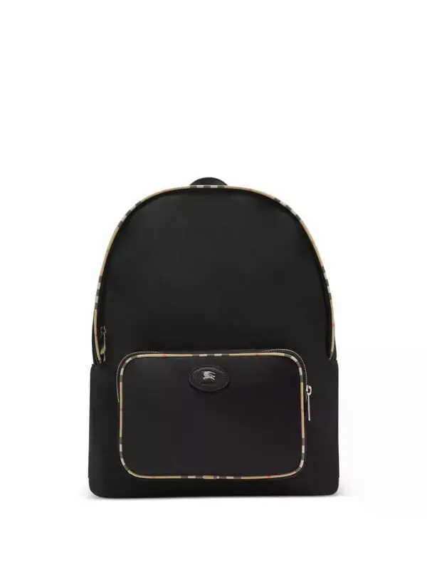 Burberry Check Trim Backpack - Black