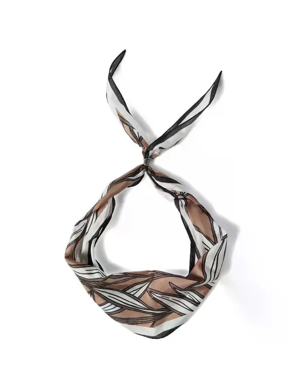 Brunello Cucinelli Printed Silk Foulard - Neutrals