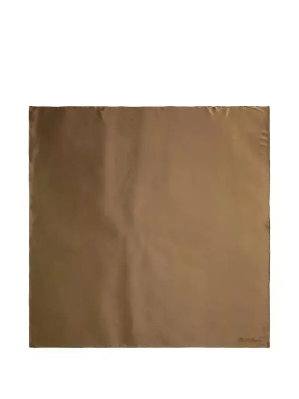 Ralph Lauren Embroidered Silk-charmeuse Scarf - Brown