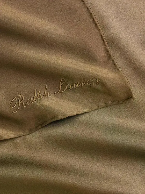 Ralph Lauren Embroidered Silk-charmeuse Scarf