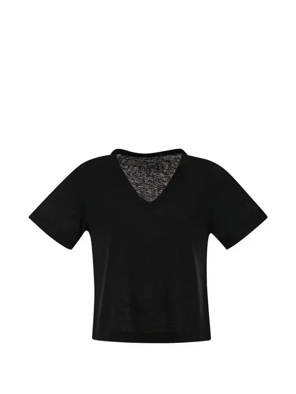 Majestic Filatures Slub Texture V-neck T-shirt - Black