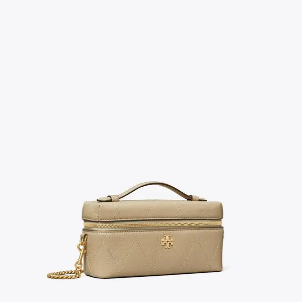 Tory Burch Charlie Quilted Vanity Case - Soft Cement