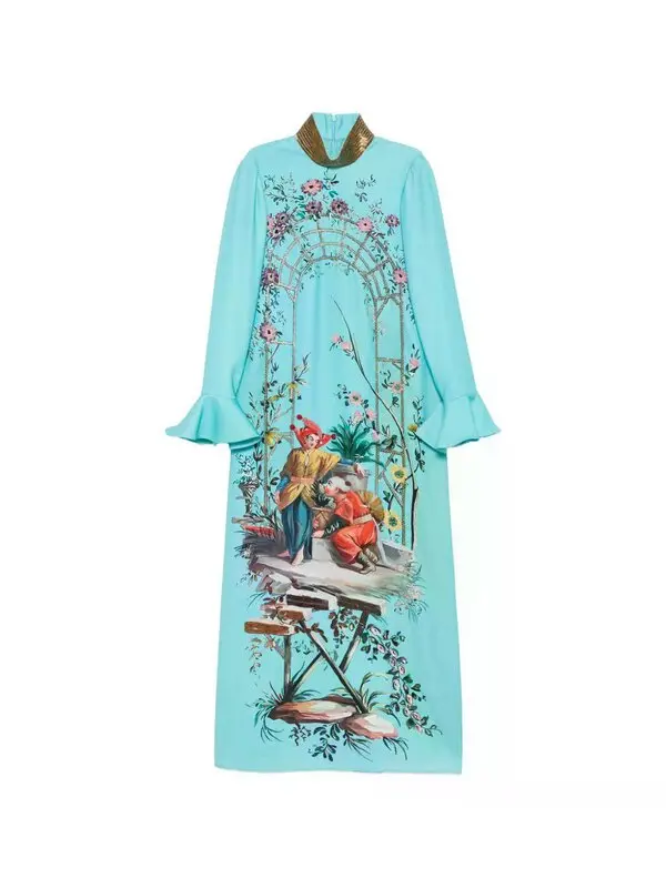 PHILIPPA 1970 Graphic Print Dress - Blue