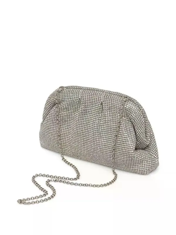 Luisa Spagnoli Crystal Embellished Ruched Clutch Bag