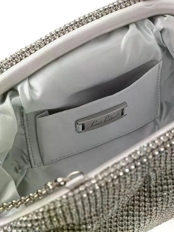 Luisa Spagnoli Crystal Embellished Ruched Clutch Bag