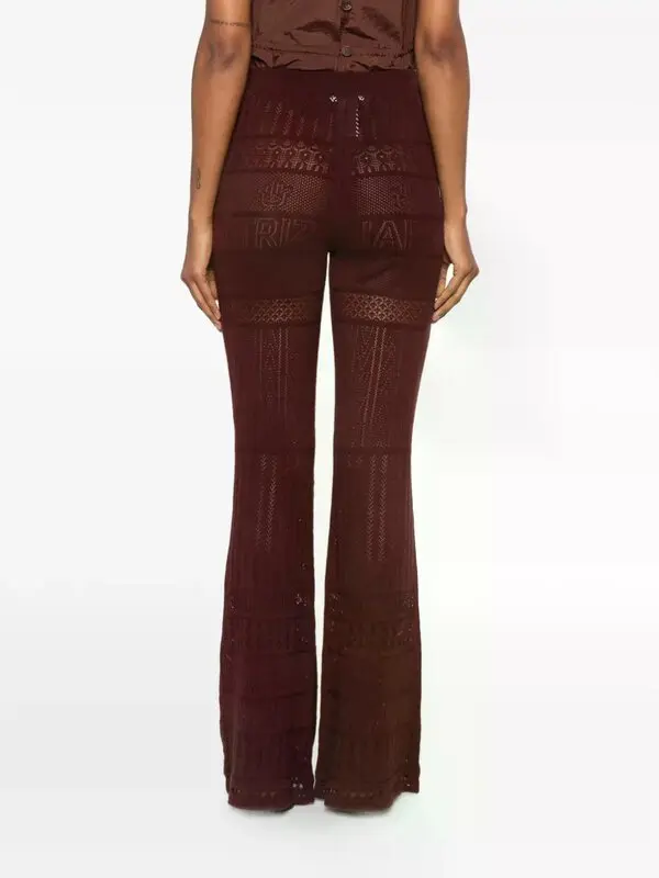 Patrizia Pepe Pointelle-knit Flared Trousers