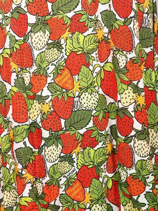 ALESSANDRO ENRIQUEZ Strawberry Print Maxi Dress