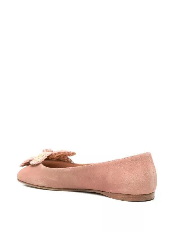 PALOMA BARCELO Flower Appliqué Ballet Flats