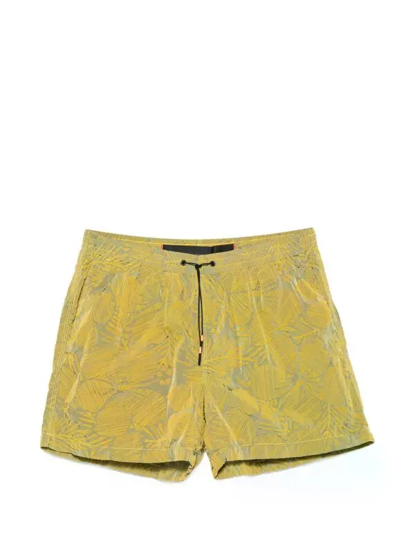RRD Roberto Ricci Designs Leaf Print Drawstring Shorts - Yellow
