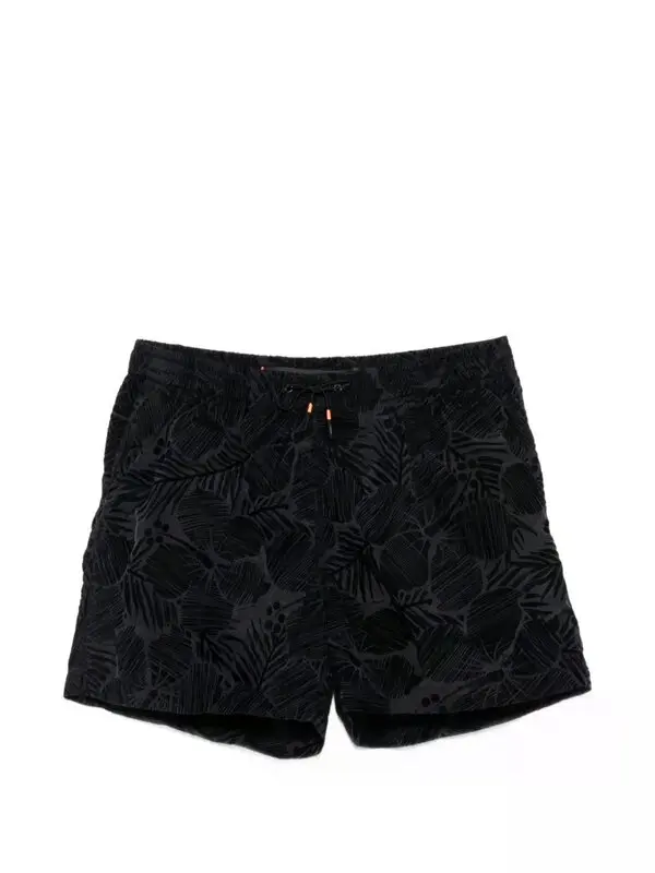 RRD Roberto Ricci Designs Dark Floral Print Drawstring Shorts - Blue