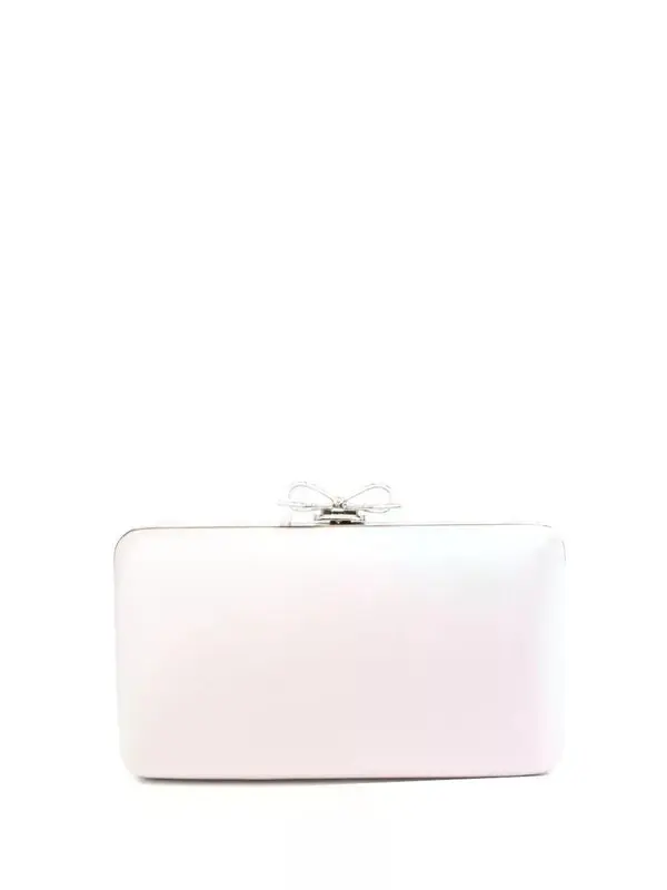 SELF-PORTRAIT Satin Mini Clutch Bag With Embellished Bow