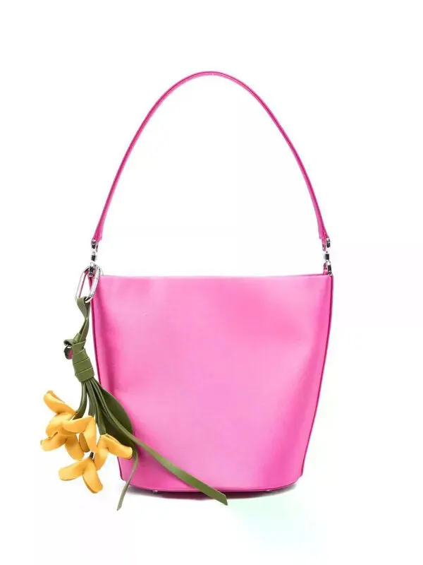SELF-PORTRAIT Flower Charm Bucket Bag - Pink