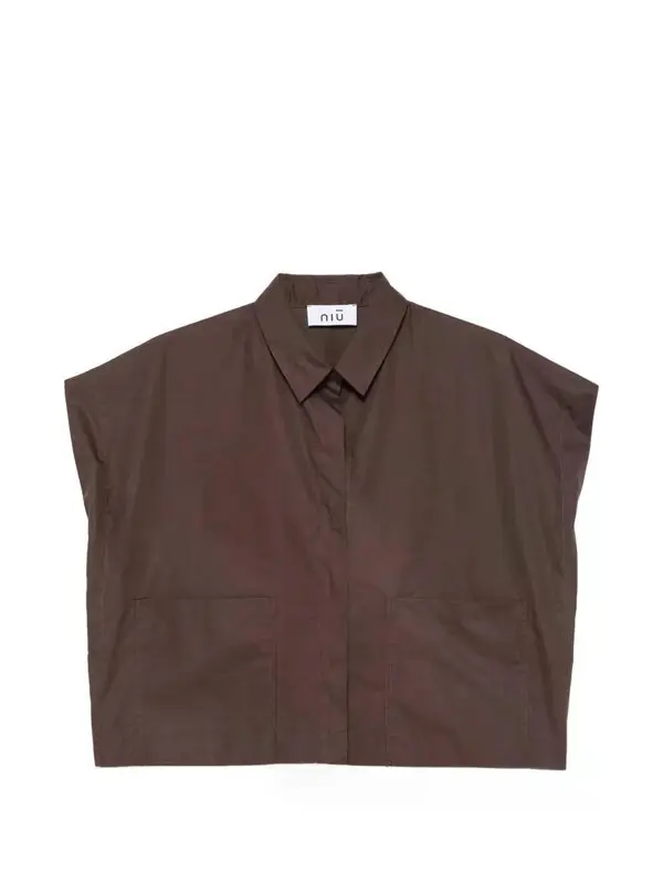 NIU Cropped Shirt - Brown