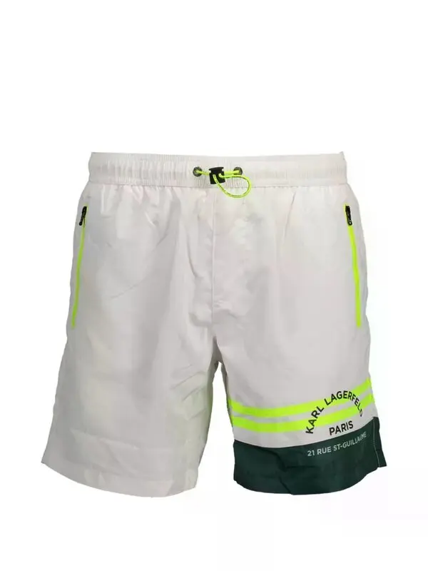 Karl Lagerfeld Logo Print Swim Shorts - White
