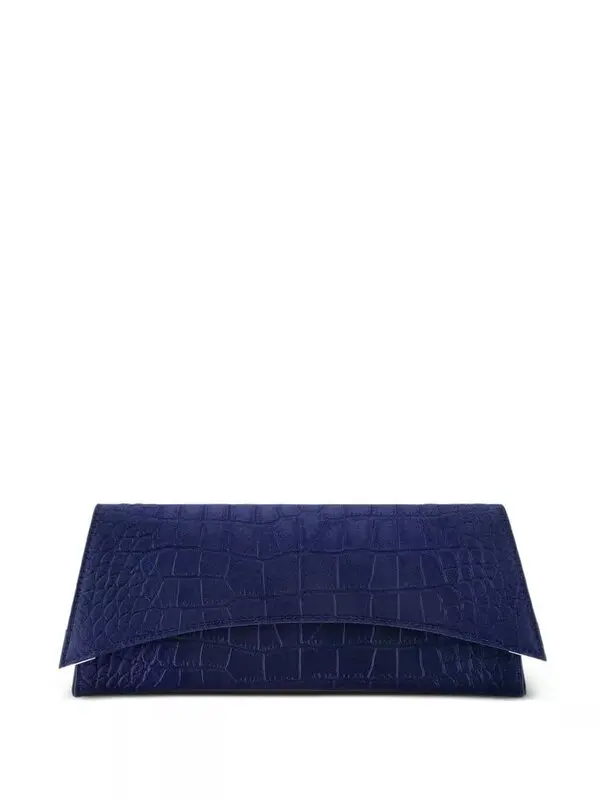 Tyler Ellis Veronica Stamped-satin Clutch Bag - Blue
