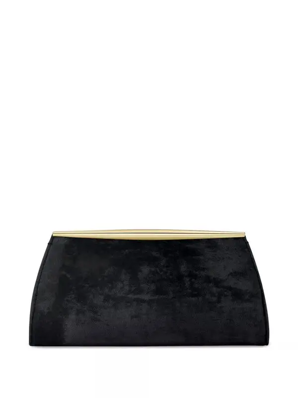 Tyler Ellis Suzannah Crushed-velvet Clutch Bag - Black