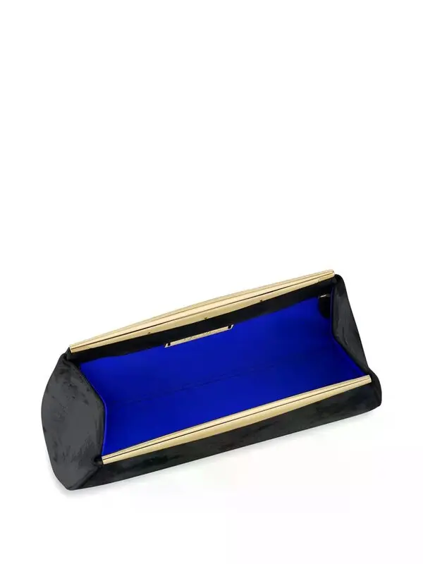 Tyler Ellis Suzannah Crushed-velvet Clutch Bag - Black