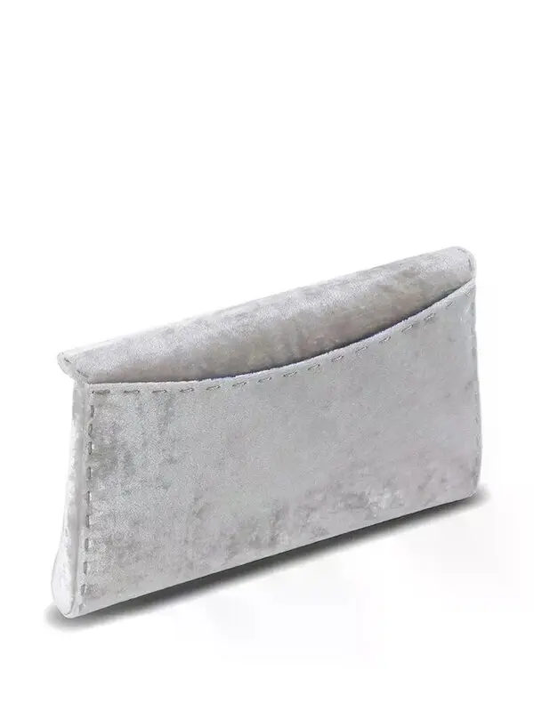 Tyler Ellis Small Lee Pouchet Velvet Clutch Bag - Grey