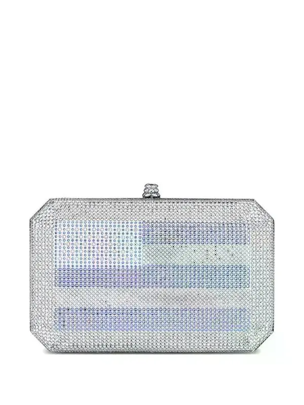 Tyler Ellis Medium Perry Crystal-embellished Clutch Bag - Silver