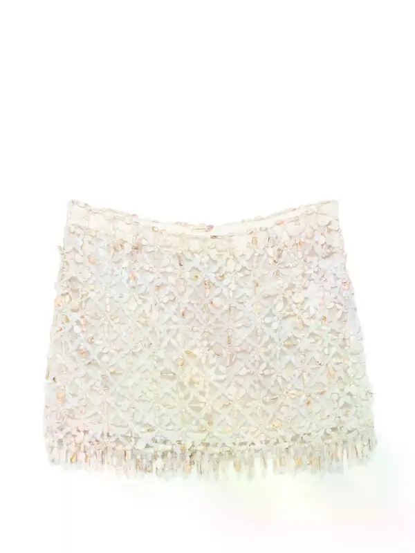 Cult Gaia Idalia Bead-embellished Midi Skirt - Neutrals