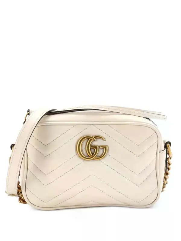 Gucci Matelassé Leather Mini Shoulder Bag - White