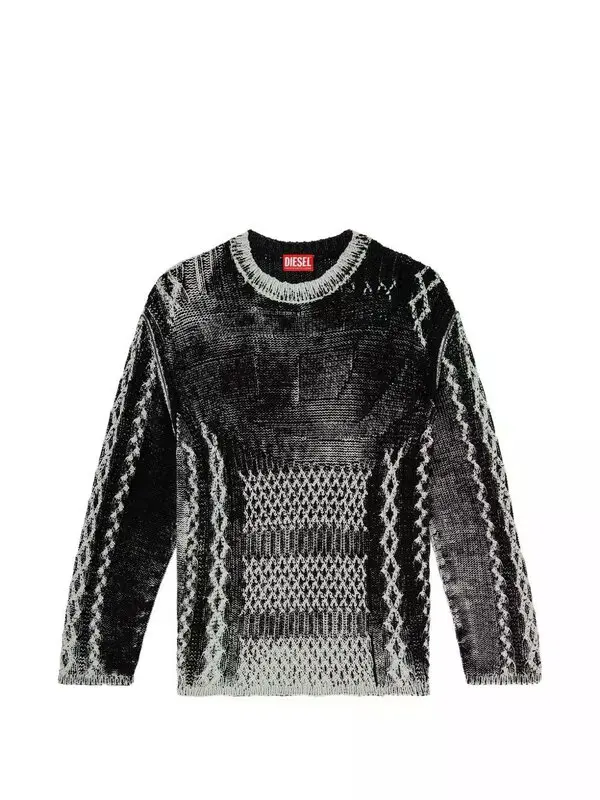 DIESEL® Oval D Cable Knit Sweater