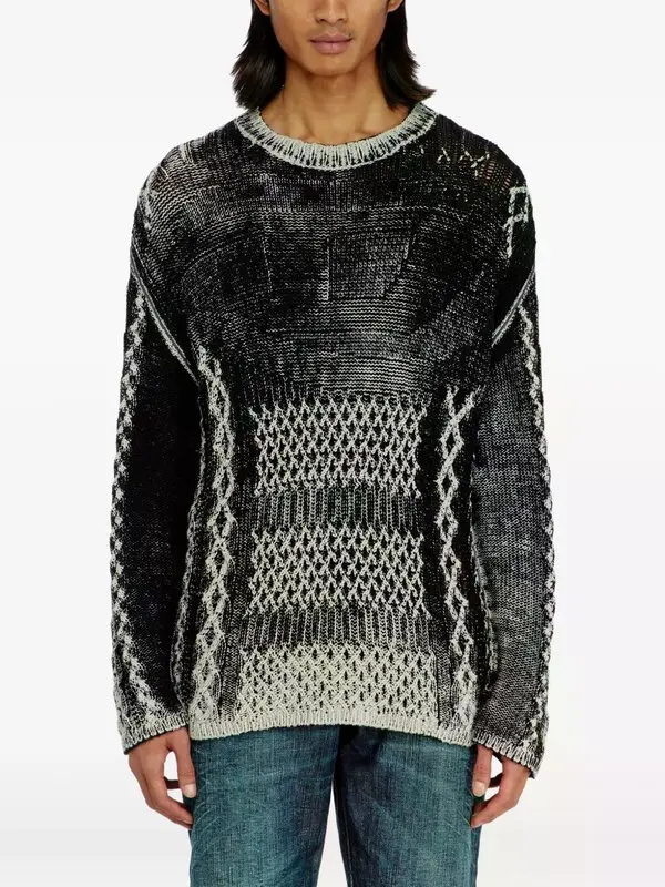 DIESEL® Oval D Cable Knit Sweater