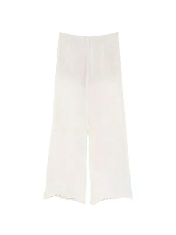 Enza Costa Plissé Palazzo Pants - Neutrals