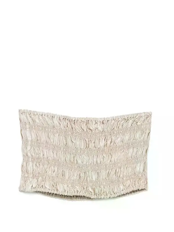 Enza Costa Textured Satin Smock Top - Neutrals