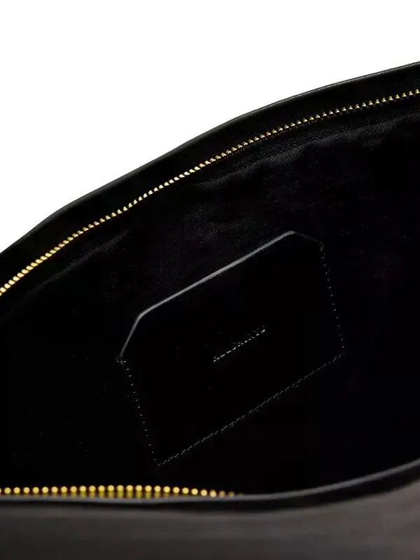 ALLSAINTS Logo-debossed Leather Clutch Bag - Black