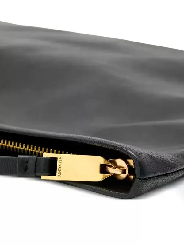 ALLSAINTS Logo-debossed Leather Clutch Bag