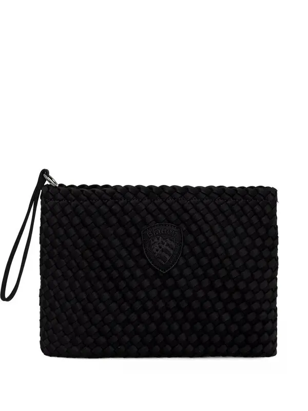 BLAUER. Woven Logo-patch Clutch Bag - Black