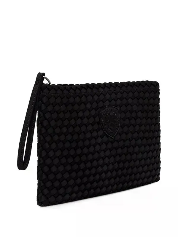 BLAUER. Woven Logo-patch Clutch Bag