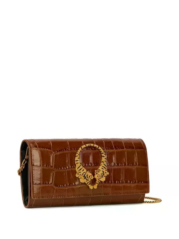 Roberto Cavalli Crocodile-effect Tiger Tooth Wallet On Chain