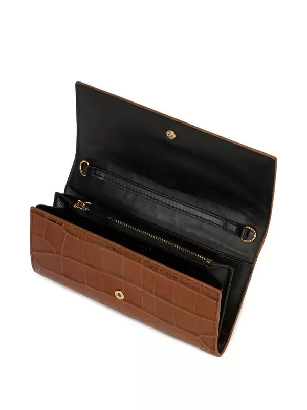 Roberto Cavalli Crocodile-effect Tiger Tooth Wallet On Chain