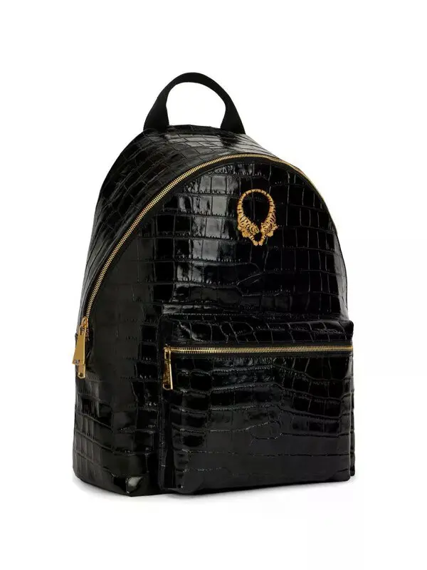 Roberto Cavalli Crocodile-effect Tiger Tooth Backpack