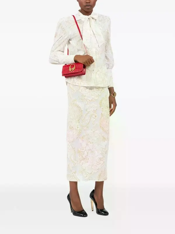 Roberto Cavalli Devoré Barocco Skirt