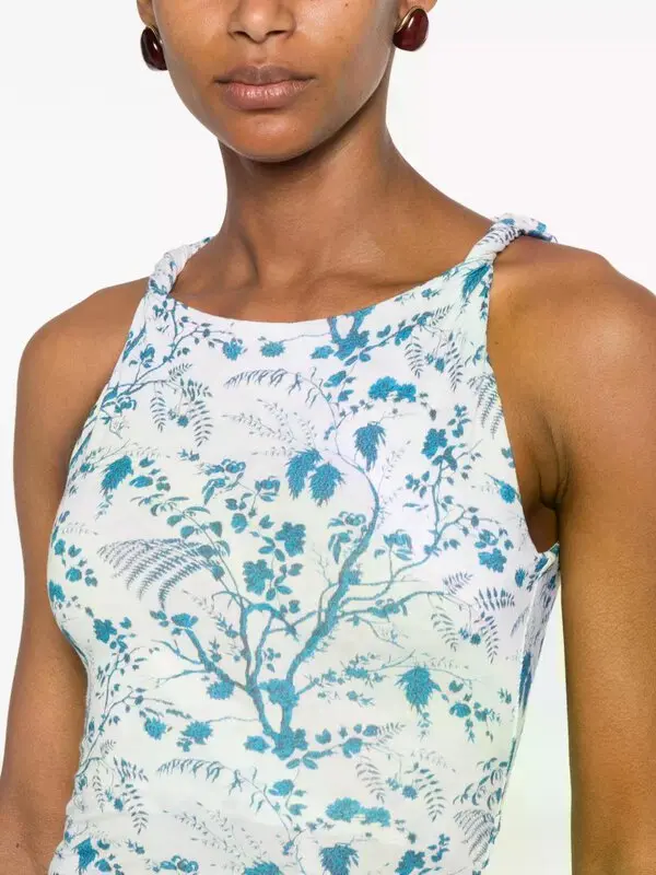 Erdem Gathered Floral Maxi Dress