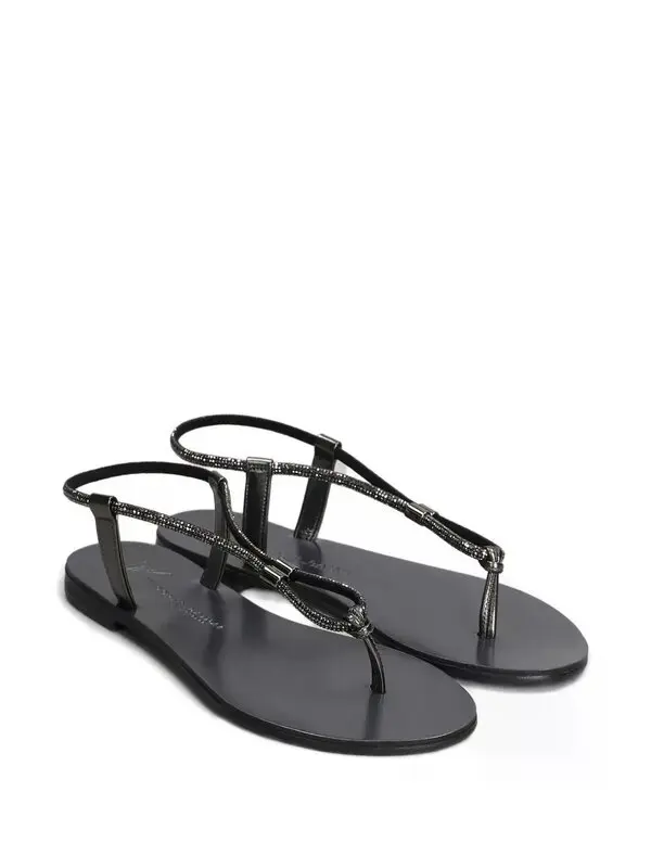 NICOLAS LAINAS Crystal Embellished Thong Sandals