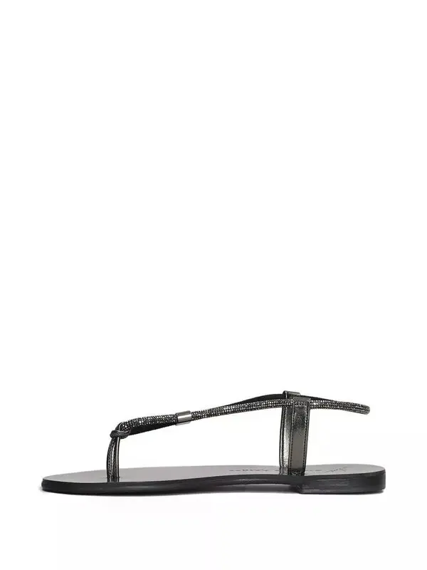 NICOLAS LAINAS Crystal Embellished Thong Sandals
