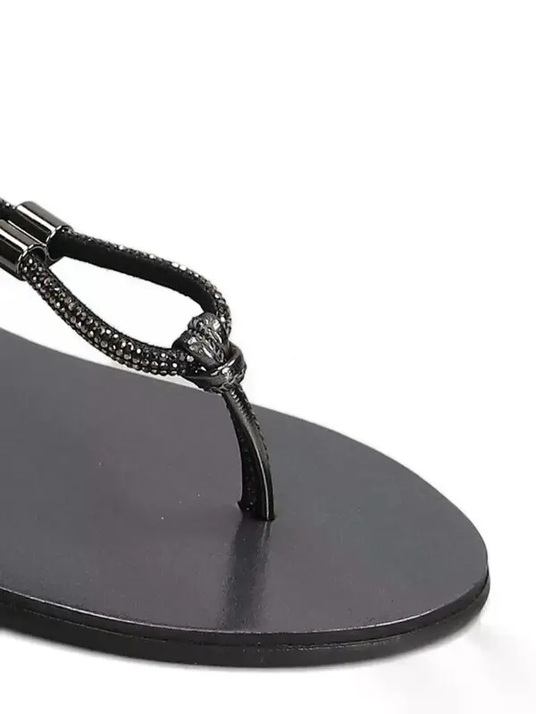 NICOLAS LAINAS Crystal Embellished Thong Sandals