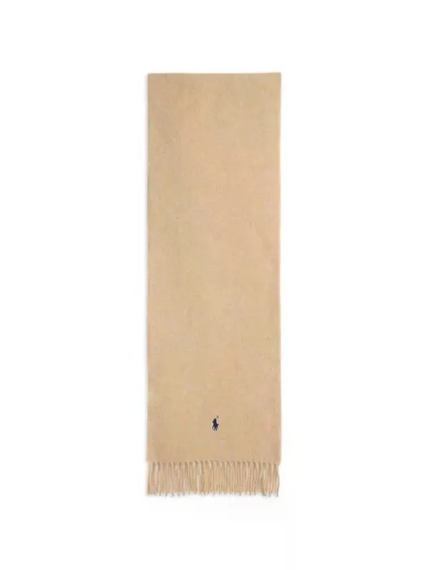 Polo Ralph Lauren Fringed-trim Embroidered Scarf - Neutrals