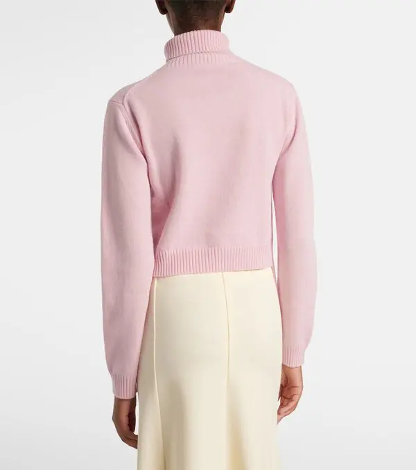 JIL SANDER Wool Turtleneck Sweater - Pink