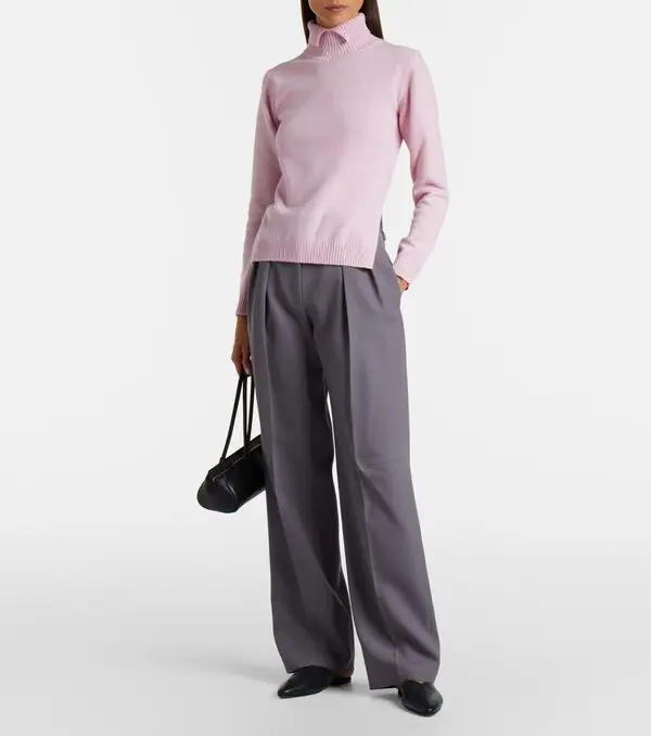 JIL SANDER Wool Turtleneck Sweater - Pink