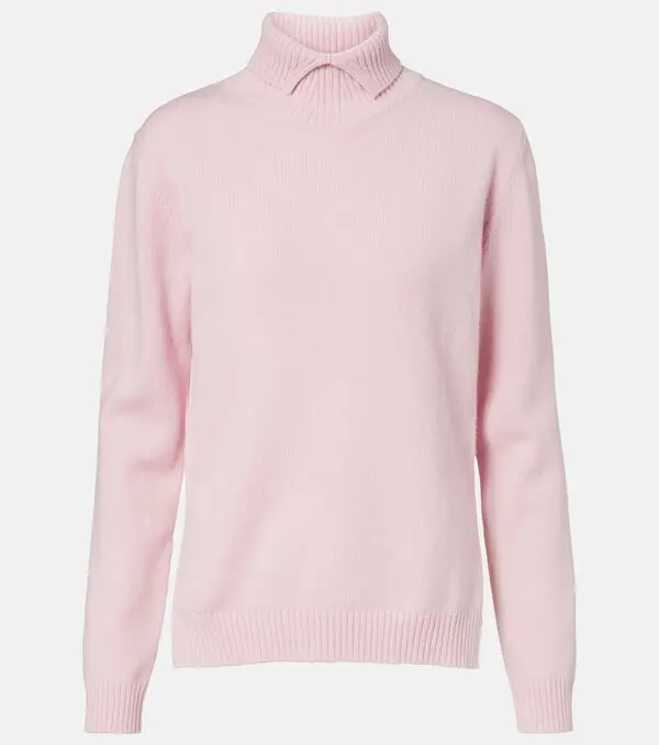 JIL SANDER Wool Turtleneck Sweater - Pink