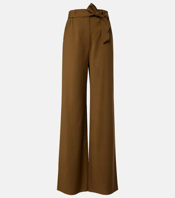 Max Mara Wool Wide-leg Pants - Green